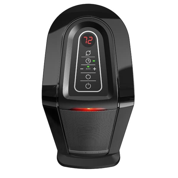 Lasko 1500W 22 in. Black Electric Tower Oscillating Ceramic Space Heater with Digital Display Timer and Remote Control CT22840 The Home Depot