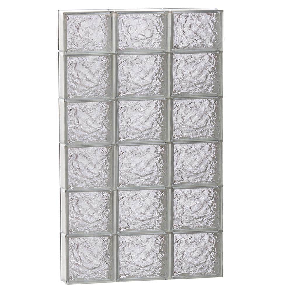 Clearly Secure 23.25 in. x 44.5 in. x 3.125 in. Frameless Ice Pattern ...