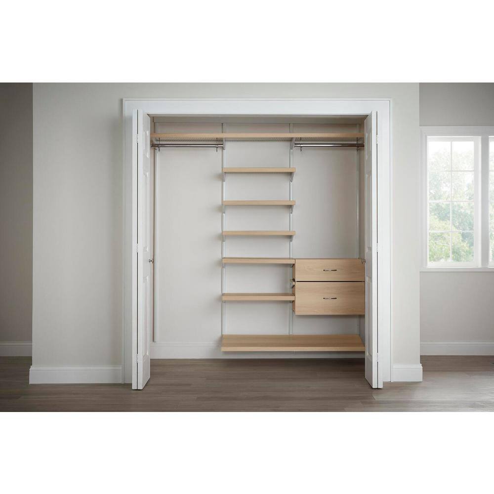 Everbilt Genevieve 6 ft. Birch Adjustable Closet Organizer Double Long ...
