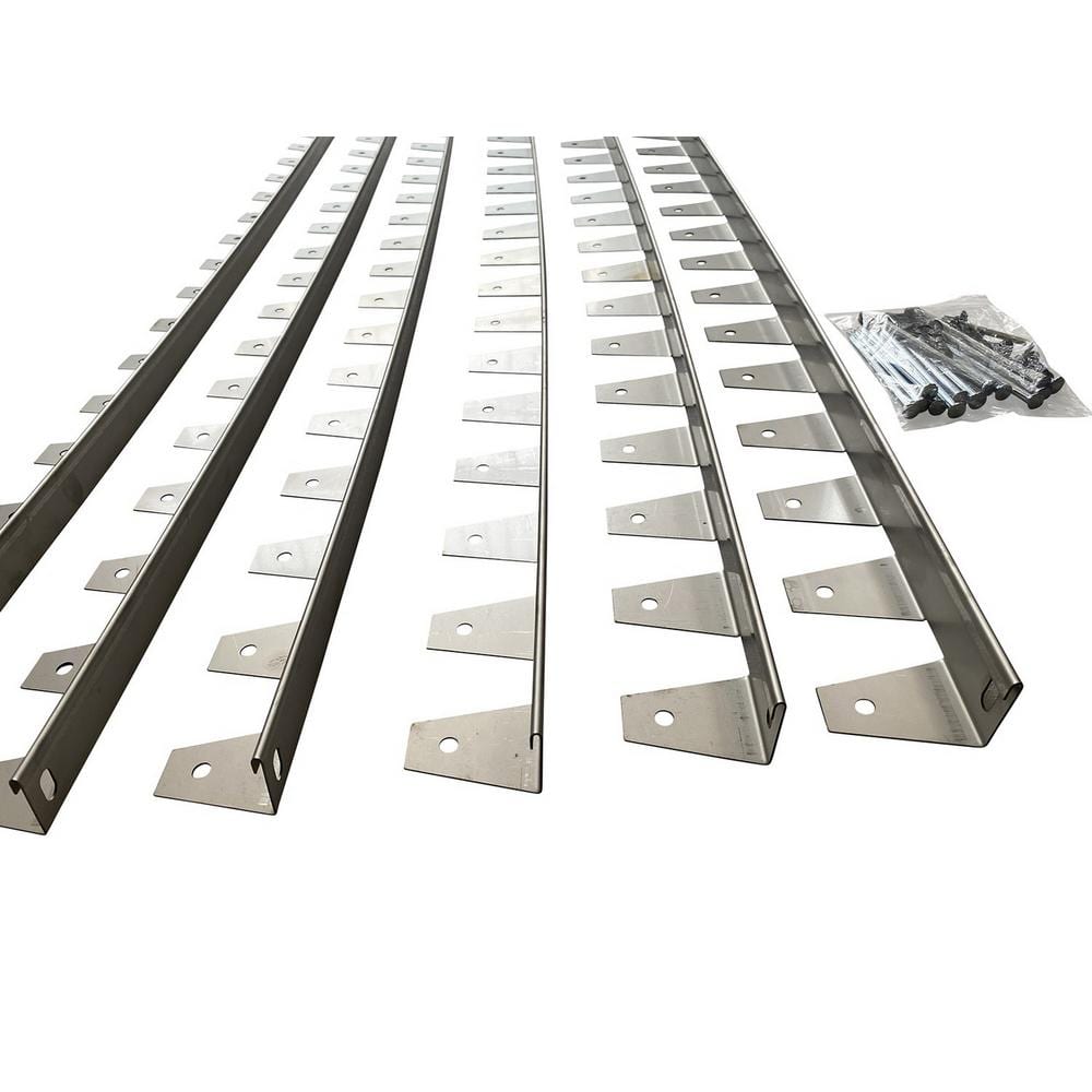 Ejoy 40 in. L x 2 in. W x 1.2 in. H Stainless Steel Garden Edging (Set ...