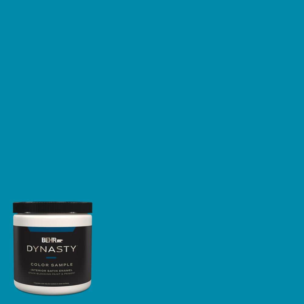 BEHR DYNASTY 8 oz. #530B-7 Riviera Paradise Satin Enamel Stain-Blocking ...