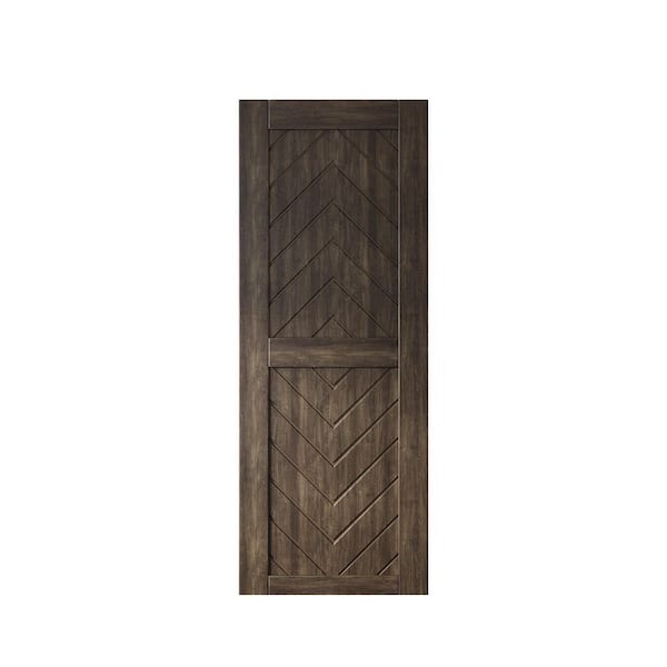 HOMACER JT2 30 in. x 80 in. C-Panel Solid Core Ebony Fishbone Design ...