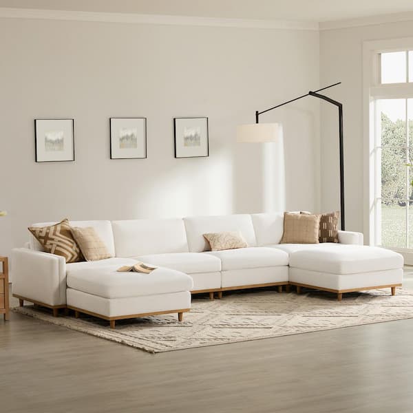Spruce & Spring Aria 153 in. 6-Piece Square Arm Fabric Modular ...