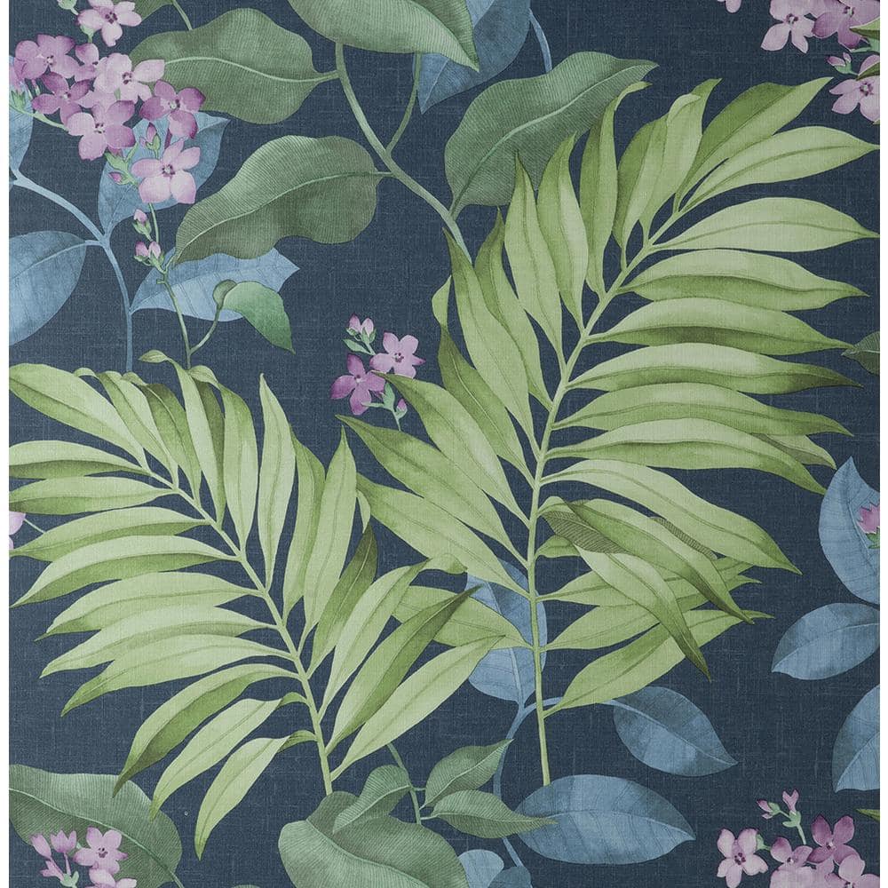 Fine Decor Eden Blue Tropical Wallpaper Sample M1649SAM - The Home Depot