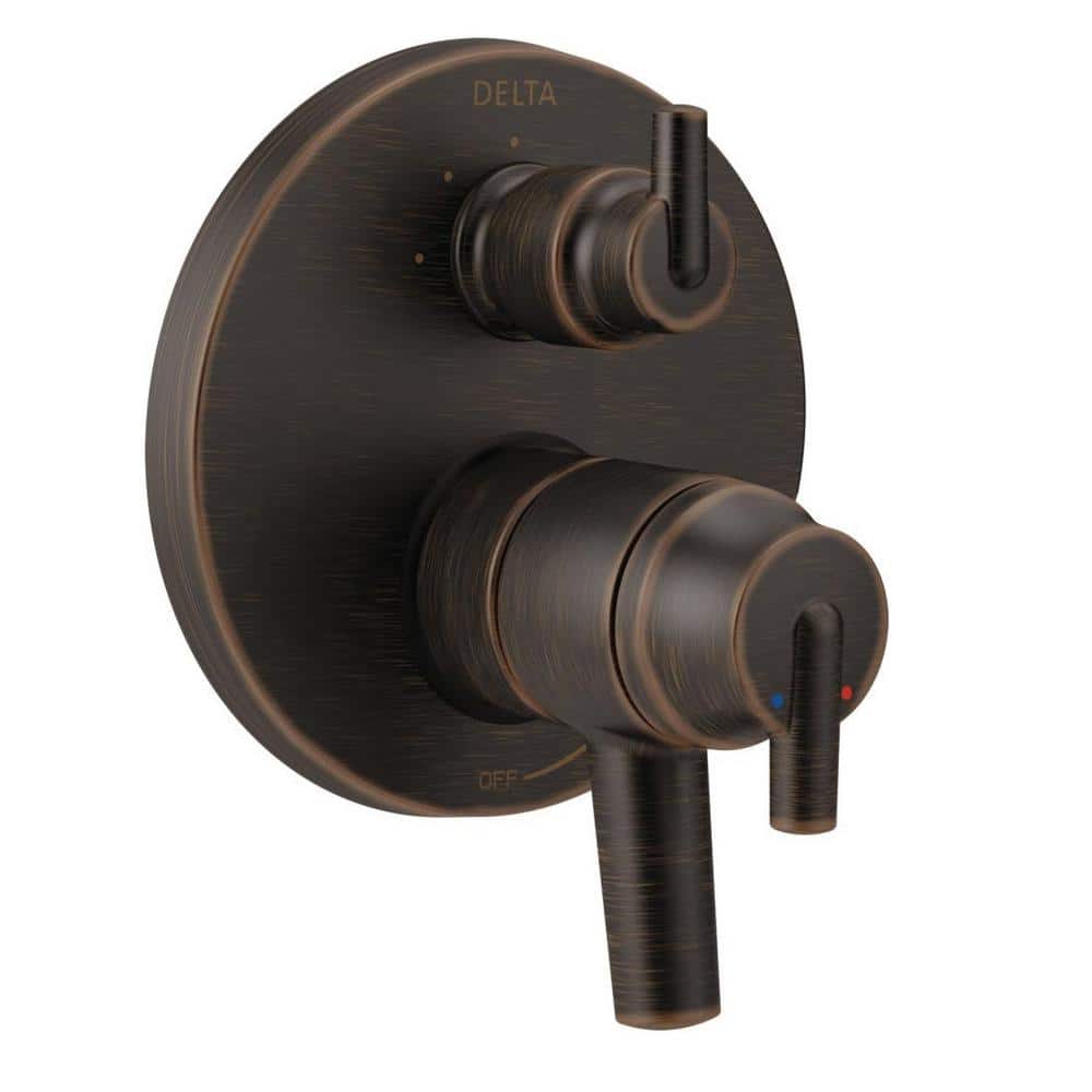 Delta 2-Handle Wall-Mount Valve Trim Kit with 3-Setting Integrated ...