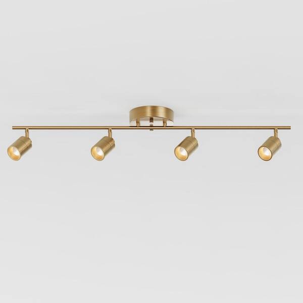 Vidalite Shura 4-Light Brushed Brass Integrated LED Track Light with ...