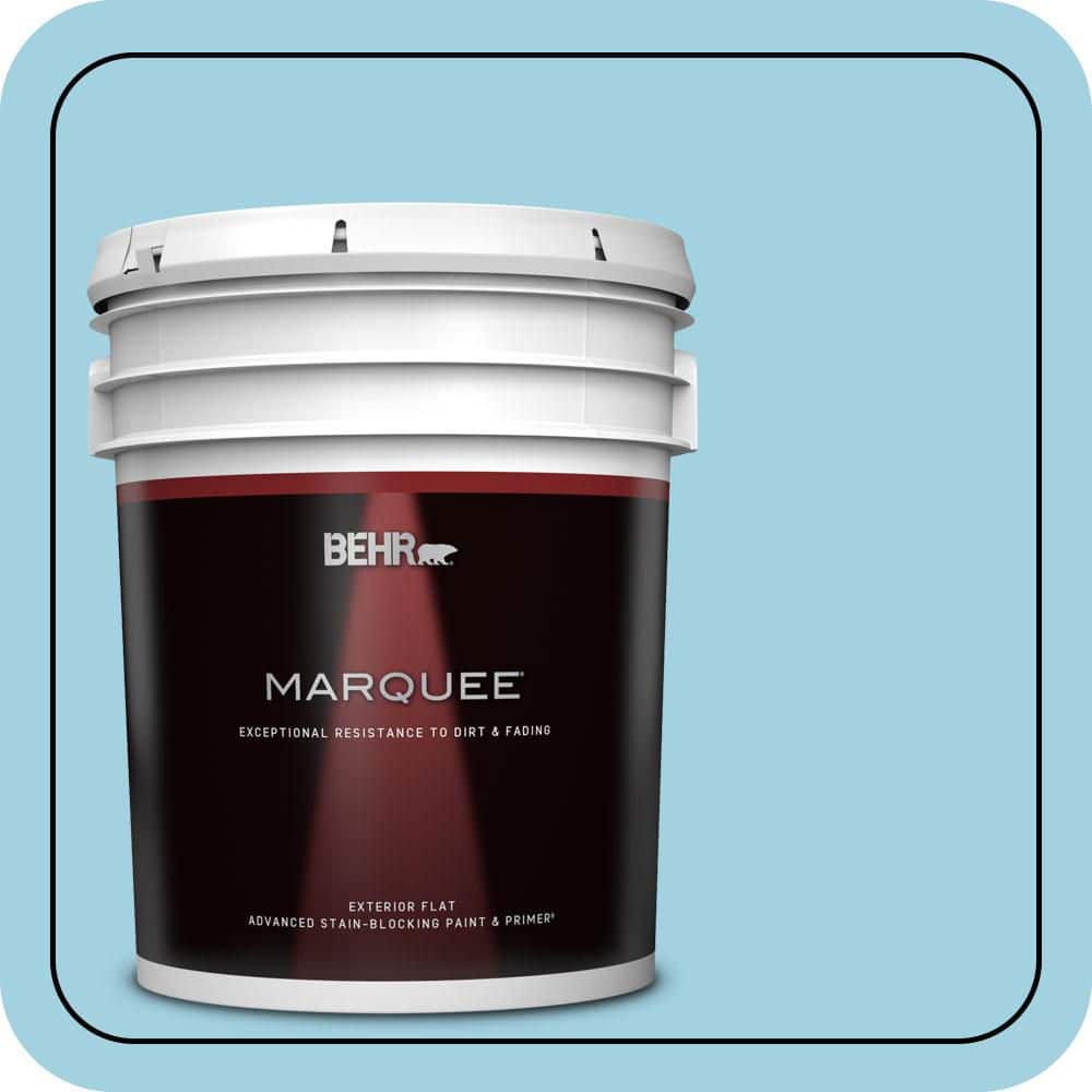 BEHR MARQUEE 5 gal. #M480-3 Bengal Blue Flat Exterior Paint & Primer ...