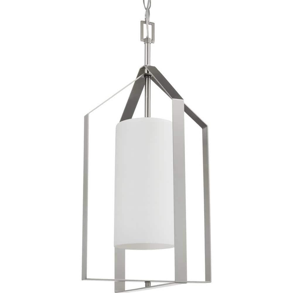 Progress Lighting Vertex Collection 1-Light Brushed Nickel Etched White ...