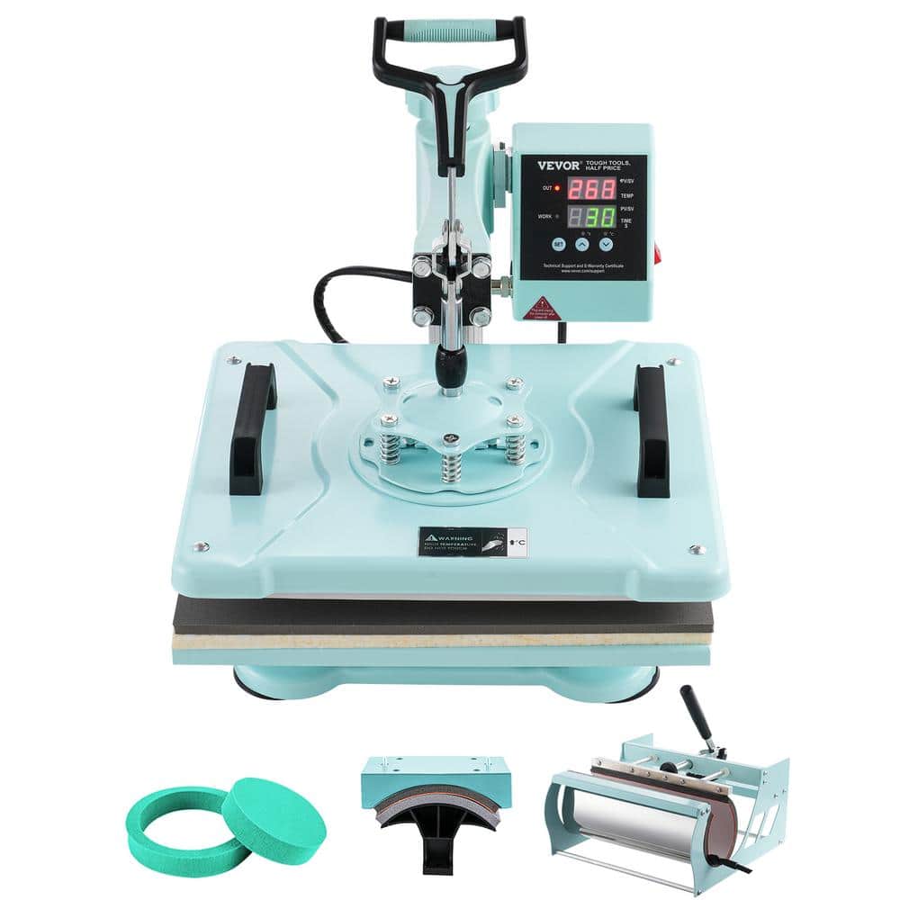 VEVOR Heat Press Machine, 12 x 15 in., 5 in 1 Heat Transfer Machine ...