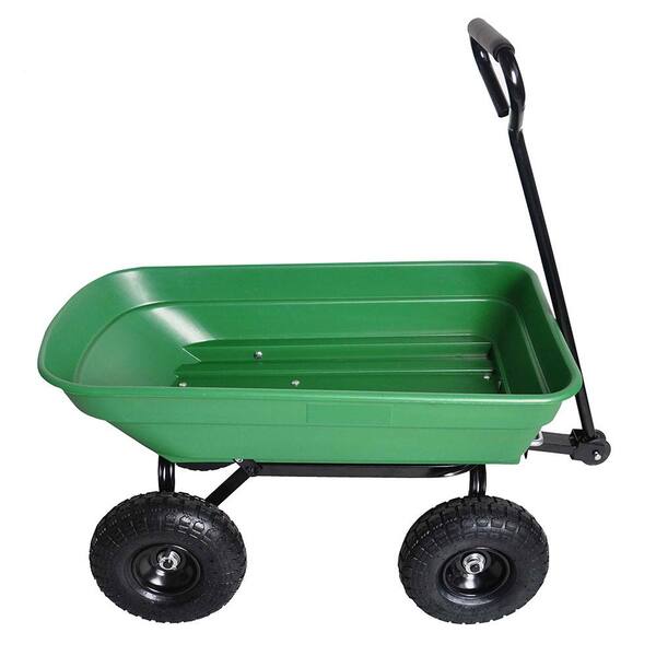 Misopily 4 cu. ft. Plastic Outdoor Wagon Carrier Garden Cart with 10 in ...