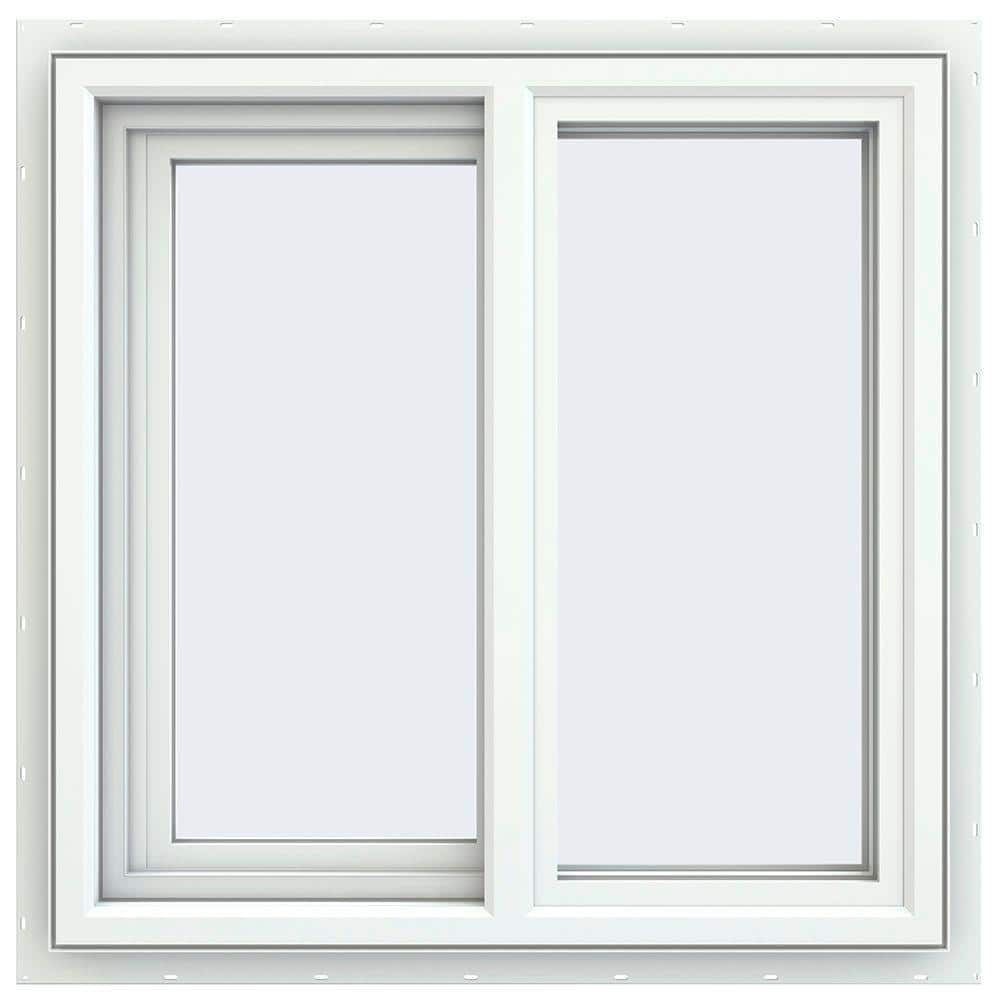 JELD-WEN 23.5 in. x 23.5 in. V-4500 Series White Vinyl Left-Handed ...