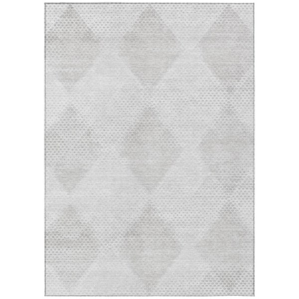 HomeRoots Ivory 3 ft. x 5 ft. Woven Geometric Rectangle Indoor/Outdoor ...