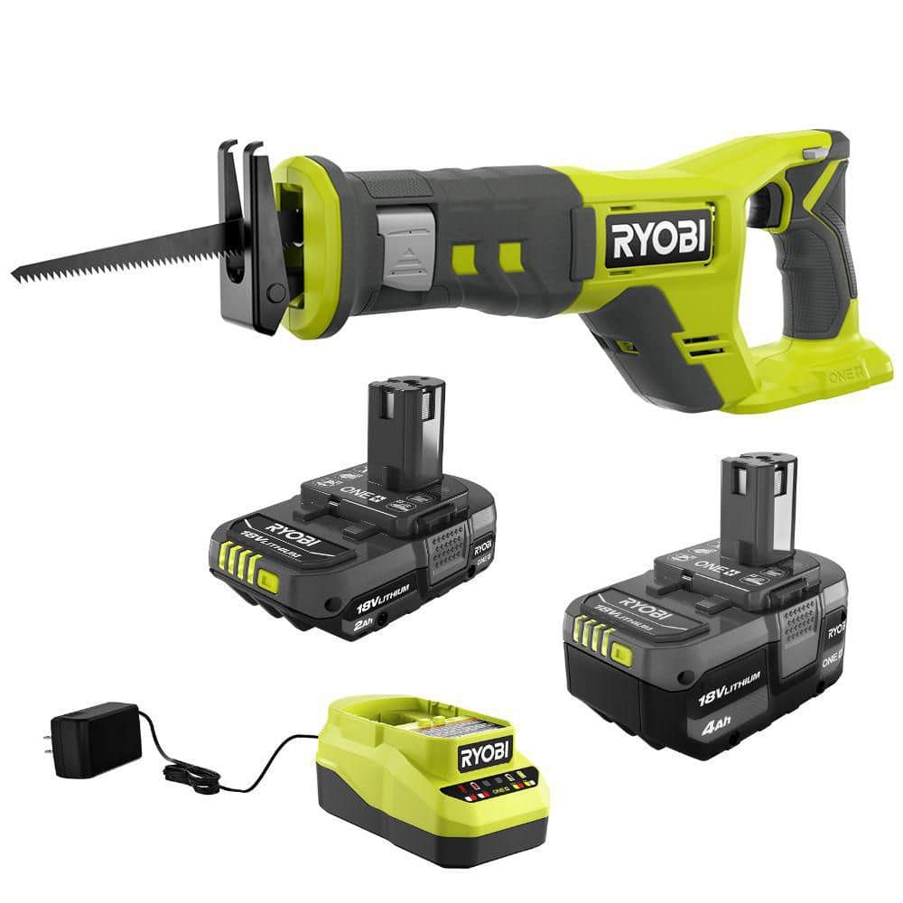 RYOBI ONE+ 18V Lithium-Ion Kit with 2.0 Ah and 4.0 Ah Batteries ...