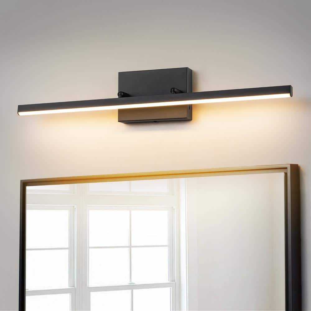 RRTYO Willow 1-Light 24 in. Modern Black Linear Dimmable Integrated LED ...