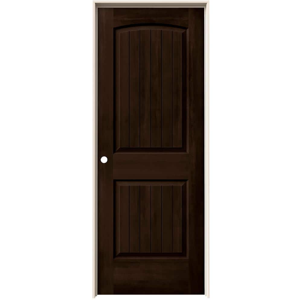 JELD-WEN 28 in. x 80 in. Santa Fe Espresso Stain Right-Hand Molded ...