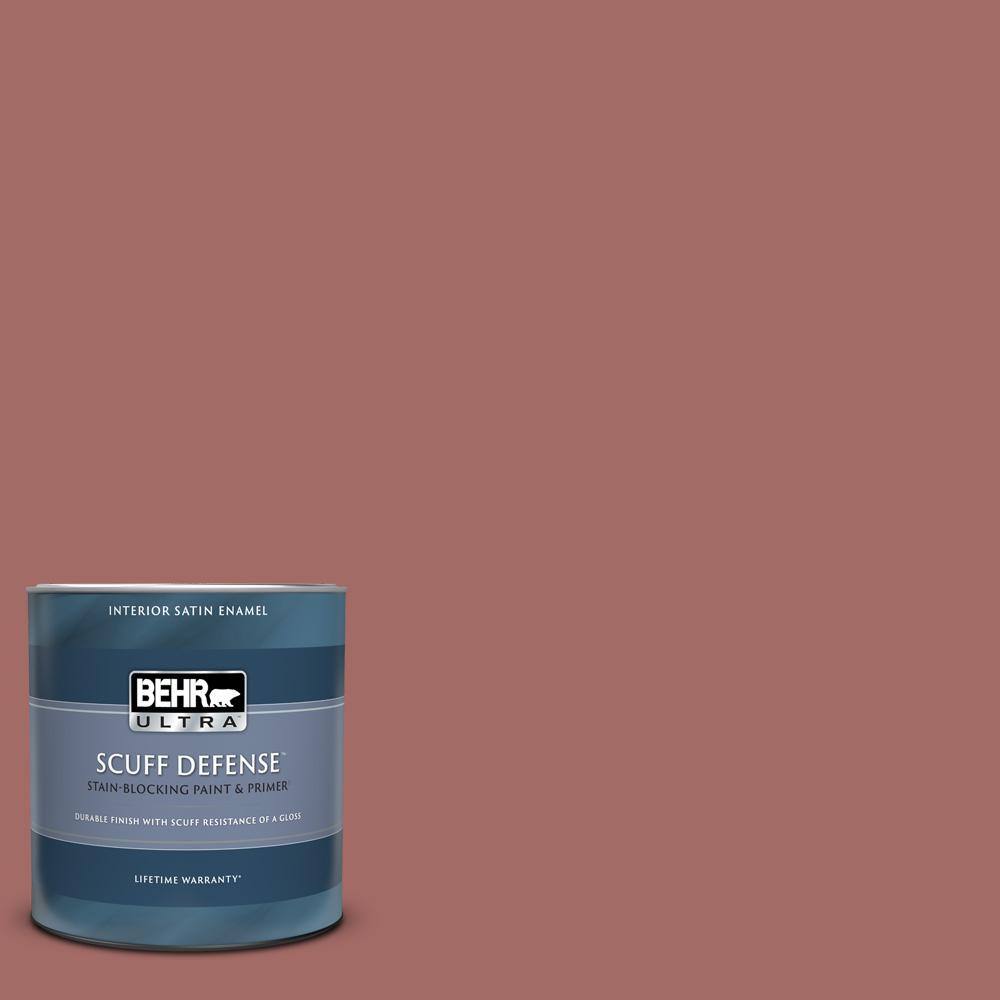 BEHR ULTRA 1 qt. #S150-5 Vermilion Extra Durable Satin Enamel Interior ...