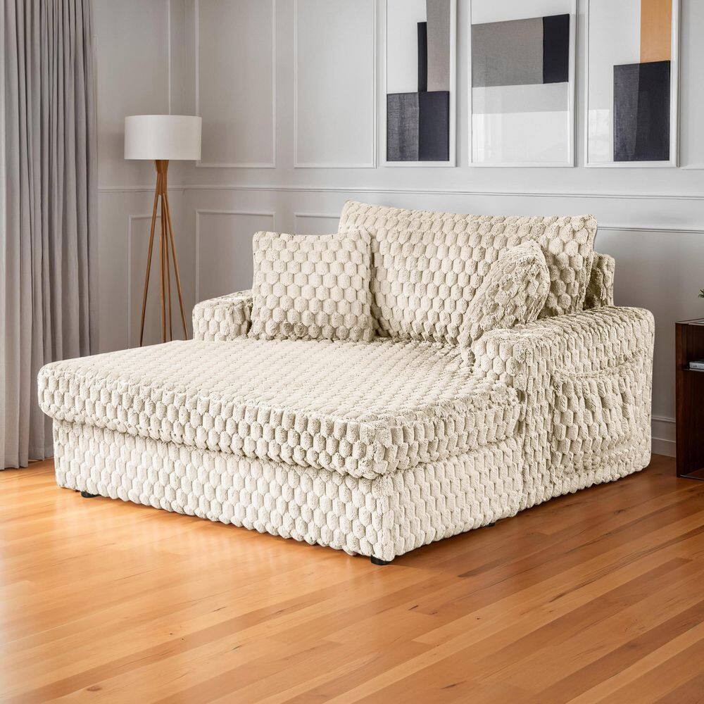 Furniture of America Nattel Taupe Chenille Cushion Back and 2 Track ...