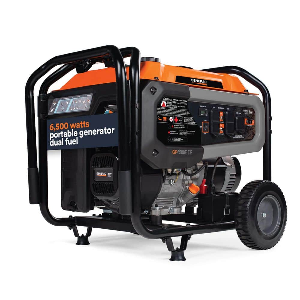 Generac 8125/6500-Watt - Electric Start - Dual Fuel Gasoline/Propane ...