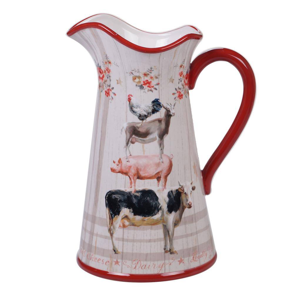 Certified International Farmhouse Multi-Colored 3 oz. Pitcher 26738 ...