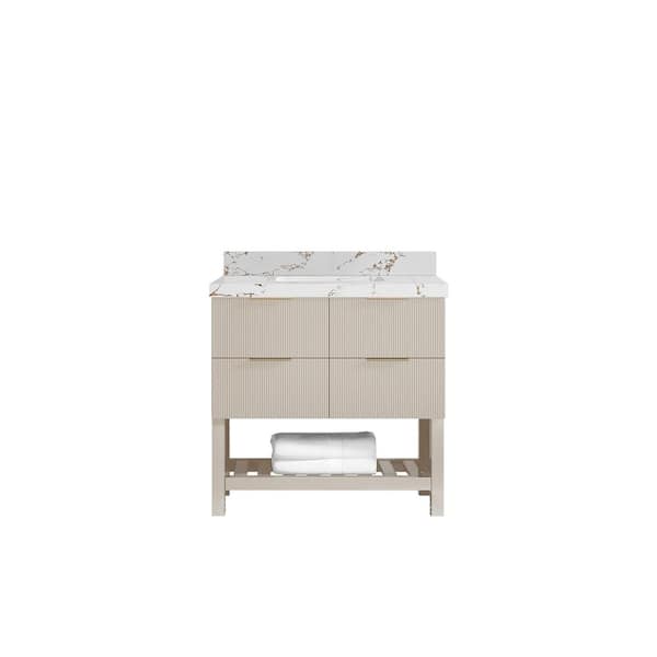 Willow Collections Catalina 36 in. Single Sink Freestanding Fine Grain ...