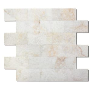 Yipscazo Marble Collection Beige 12 in. x 12 in. PVC Peel and Stick Tile (5 sq. ft./5-Sheets ...