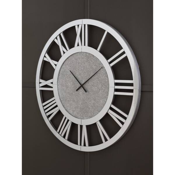 Signature DESIGN BY ASHLEY Reinport Gray Analog Glass Roman Numberals ...