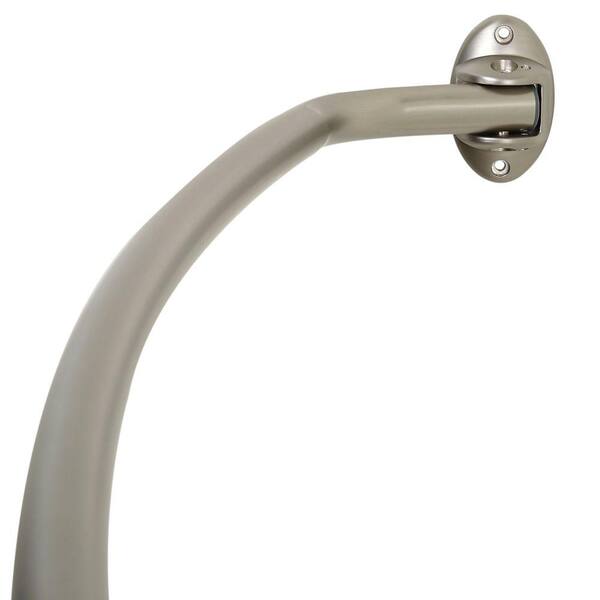 NeverRust 40 in. - 63 in. Aluminum Adjustable Curved Shower Rod in ...