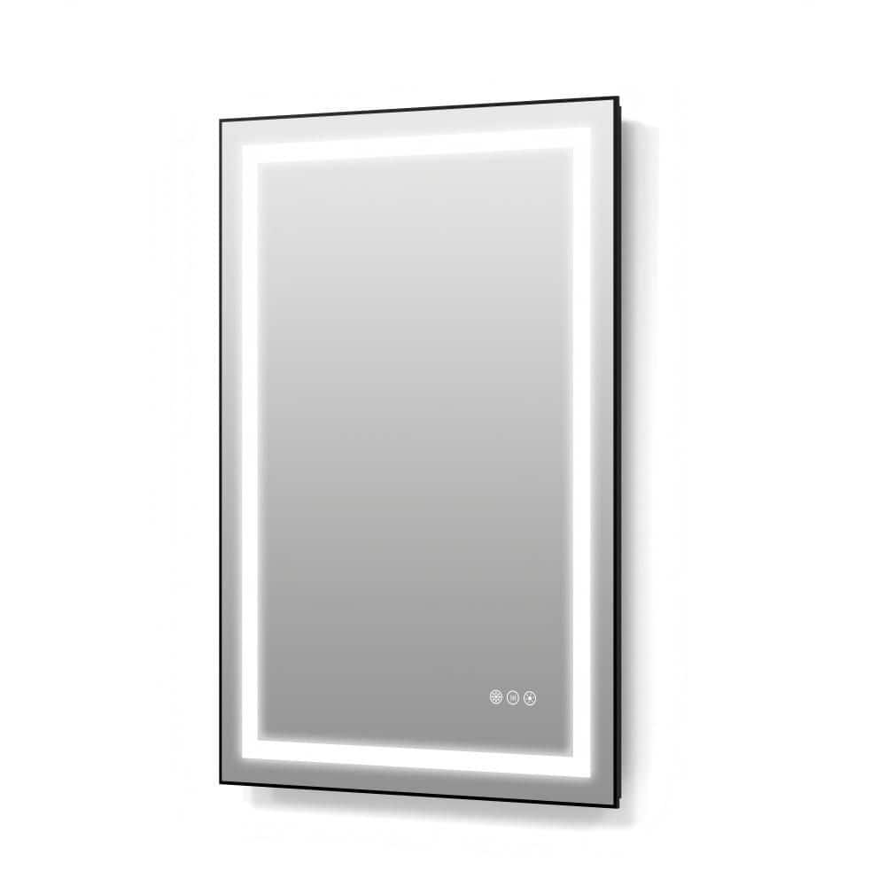 CASAINC 24 in. W x 36 in. H Rectangular Aluminum Framed LED Dimmable ...
