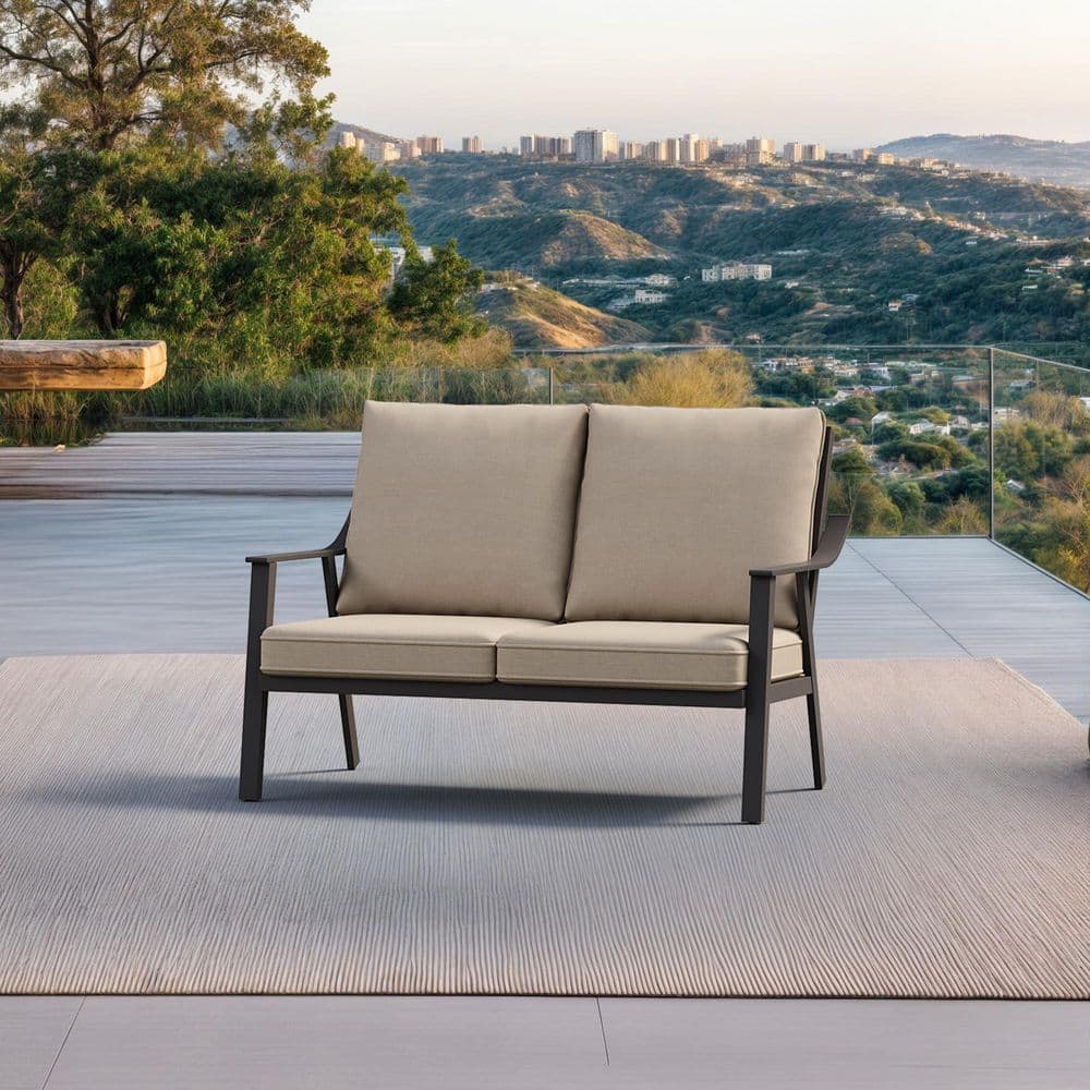 PURPLE LEAF Patio Furniture Set with Thick Cushion Heavy-Duty Metal ...