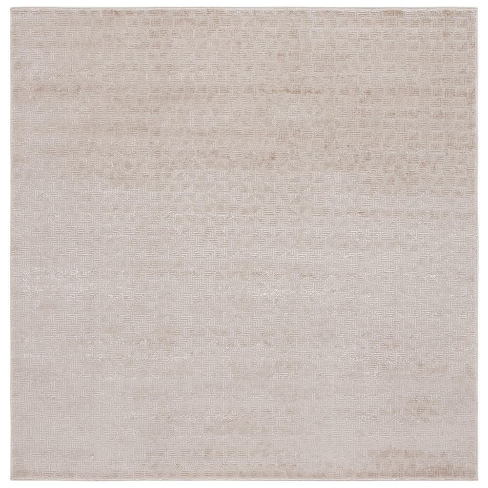 SAFAVIEH Hanna 7 ft. x 7 ft. Beige/Ivory Distressed Geometric Square ...