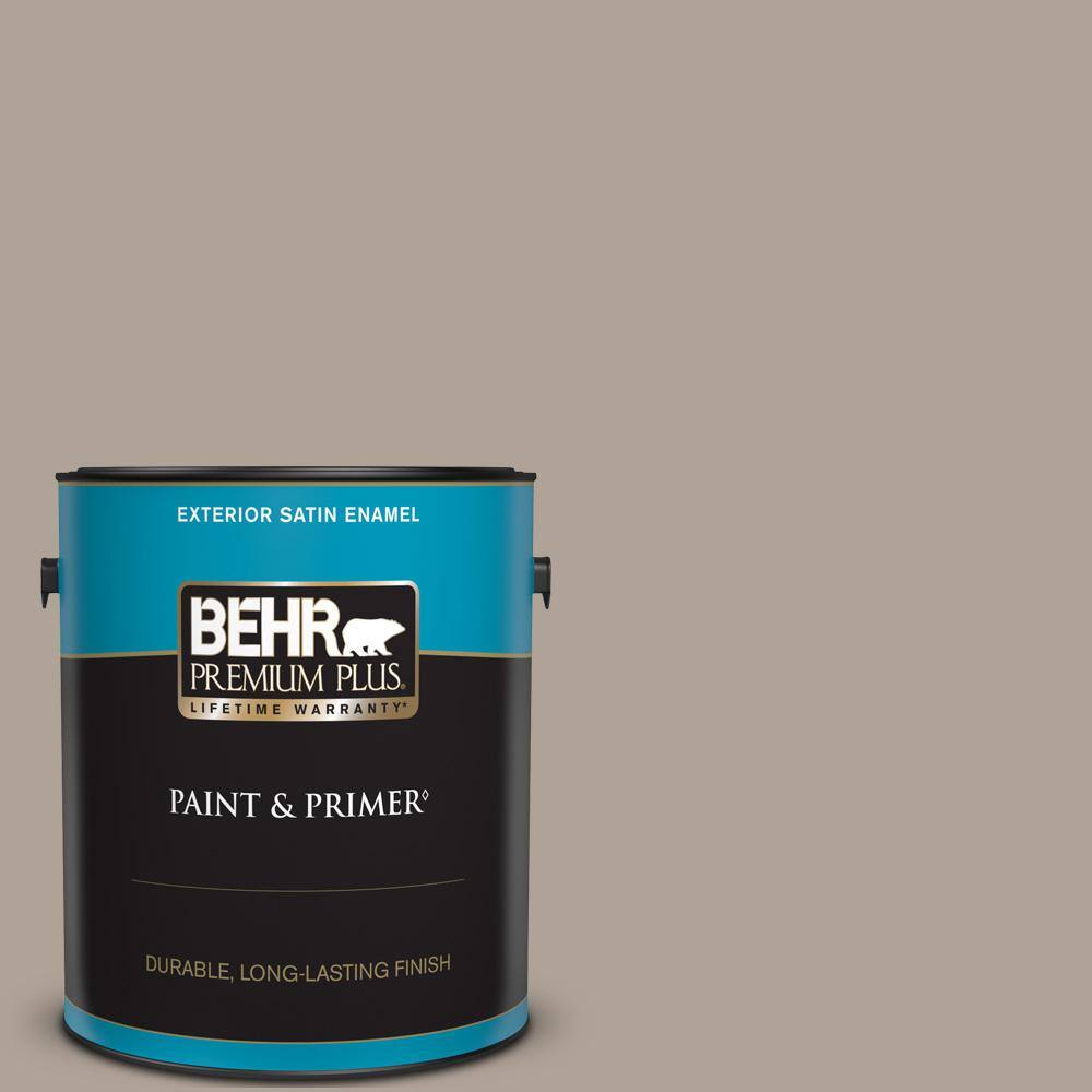 BEHR PREMIUM PLUS 1 gal. #MQ2-56 Abbey Stone Satin Enamel Exterior ...
