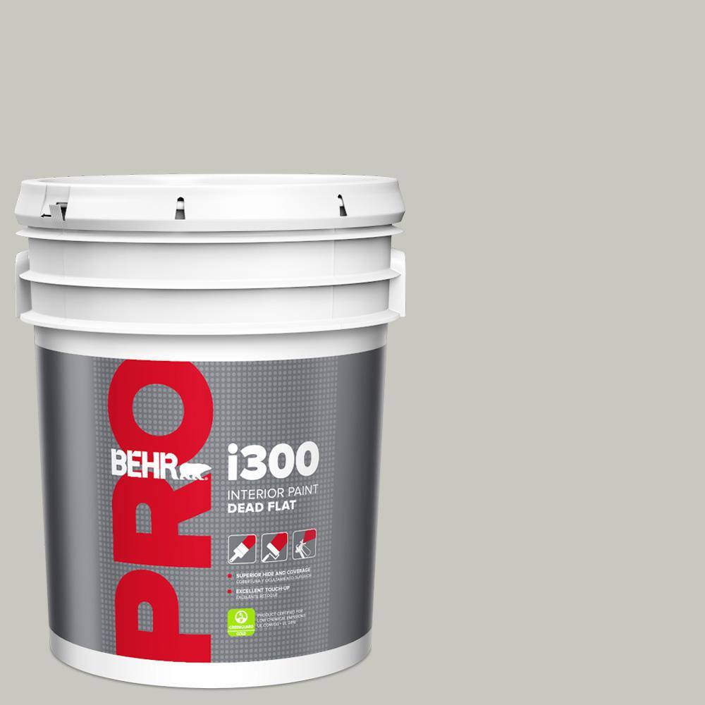BEHR PRO 5 gal. #N360-2 Silver Marlin Dead Flat Interior Paint PR31005 ...