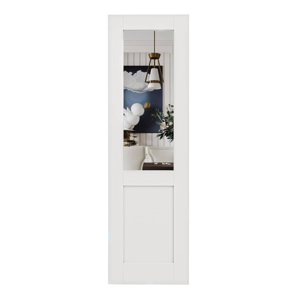 ARK DESIGN 24 in. x 80 in. 1/2 Lite Mirrored Glass and Solid Core MDF ...