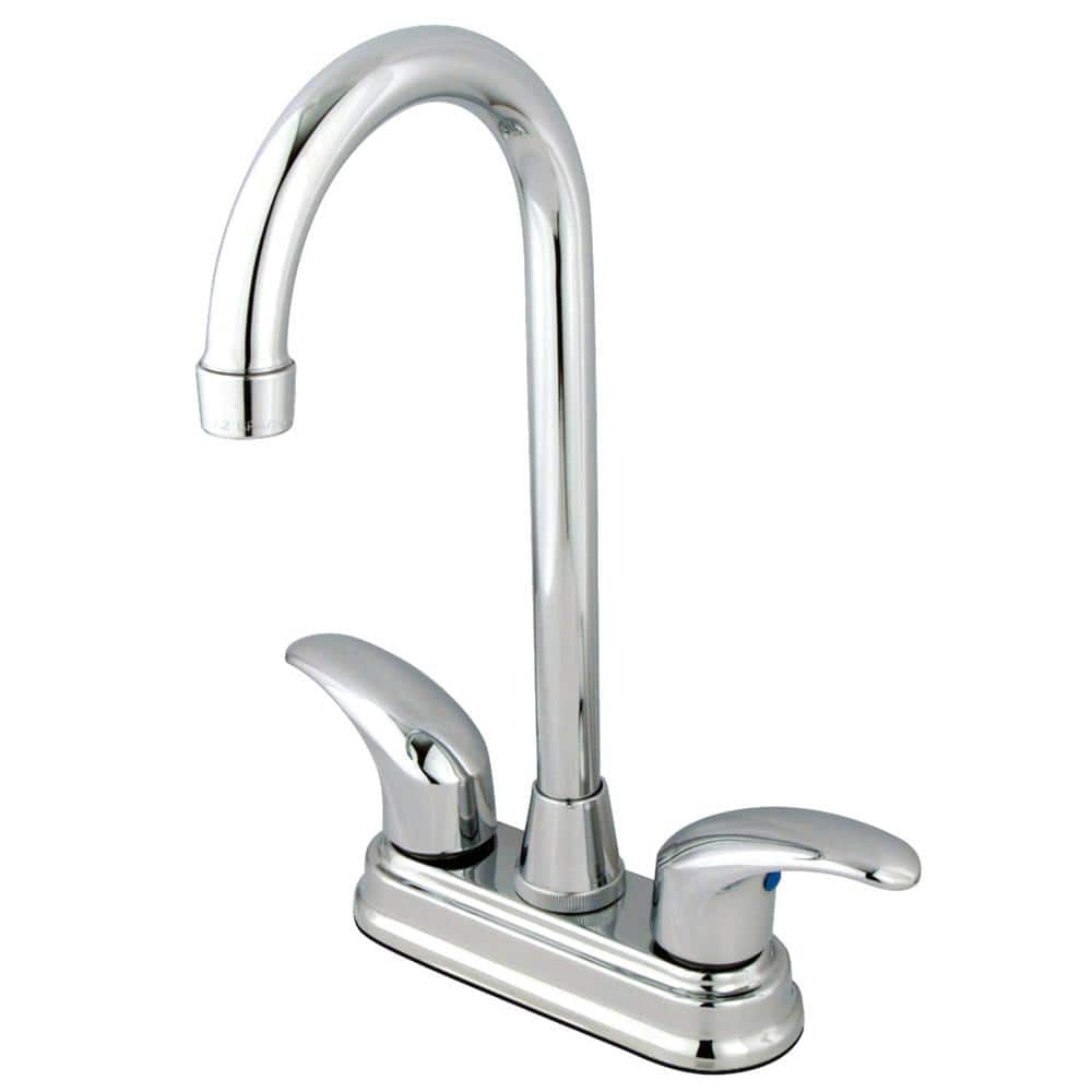 Kingston Brass Legacy 2-Handle Deck Mount Gooseneck Bar Prep Faucets in ...