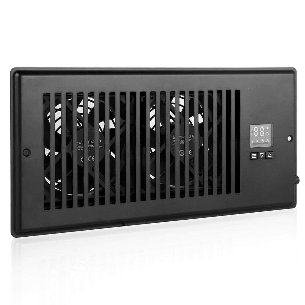 Tidoin 10 in. 10 Fan Speeds Window Fan in Black with Thermostat, High ...