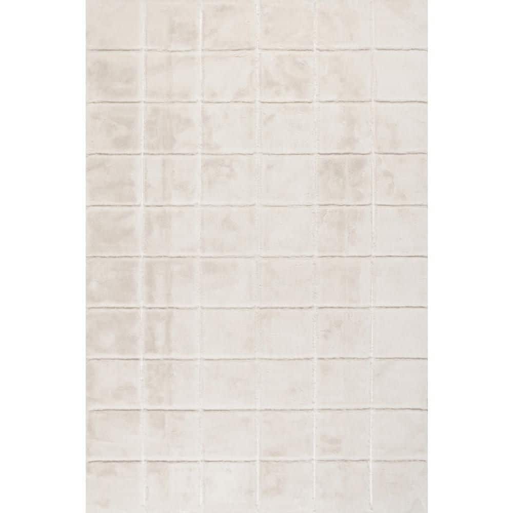 RUGS USA Padma Lakshmi X Rugs Tessera Grid Plush Cloud Washable Off ...