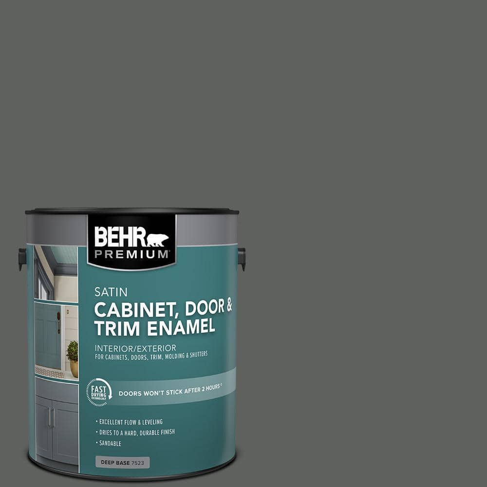 BEHR PREMIUM 1 gal. #N460-6 Hematite Satin Enamel Interior/Exterior ...