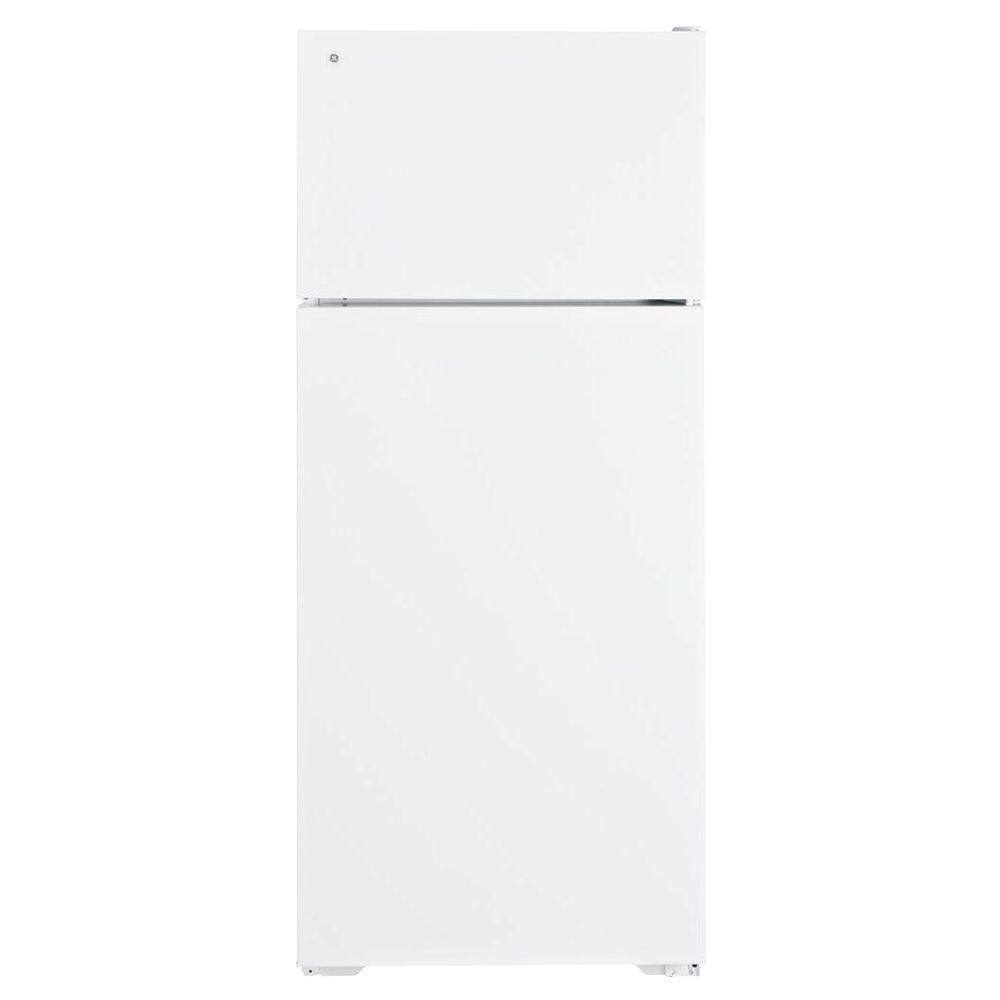 GE 28 in. W 18.1 cu. ft. Top Freezer Refrigerator in White GTN18CBEWW ...