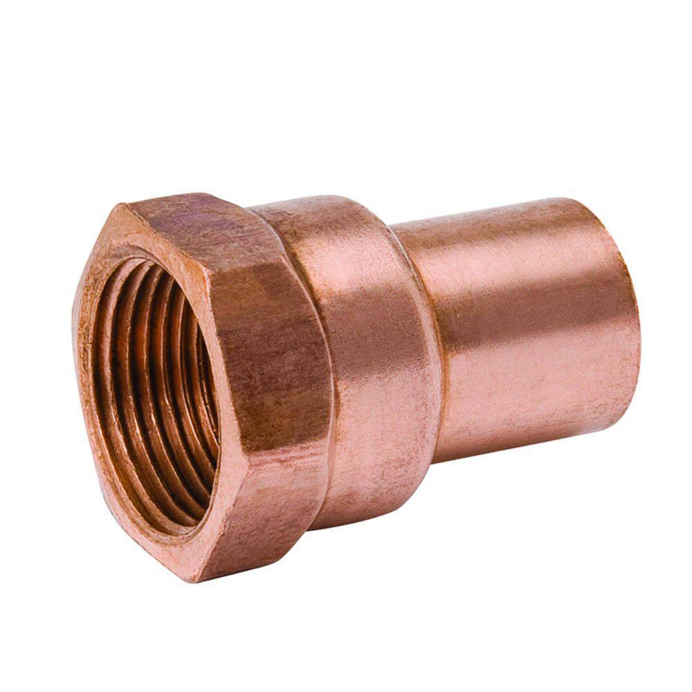 Everbilt 1/2 in. Copper Pressure Fitting x FPT Female Adapter Fitting W ...