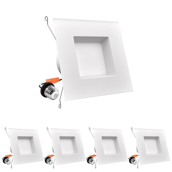 LUXRITE 5/6 in. Square LED Can Light 5 Color Selectable CCT Options ...