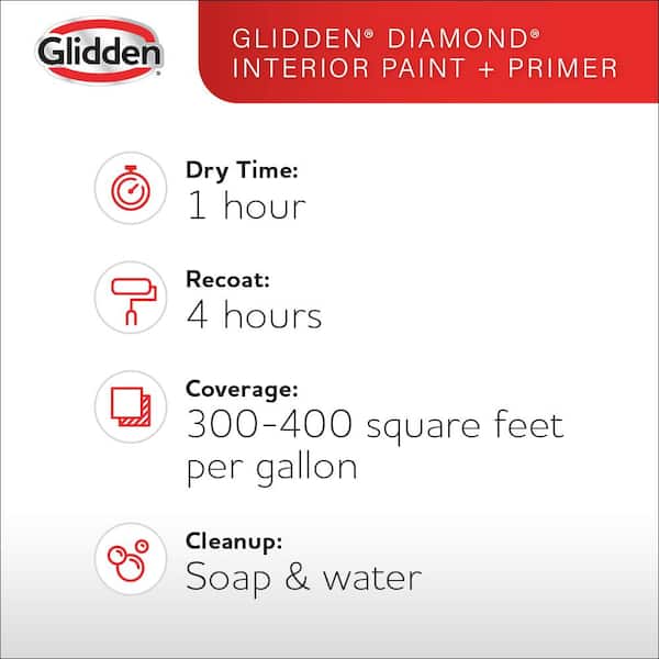 Glidden Diamond 1 qt. Ultra Deep Base 3 Flat Interior Paint with Primer ...