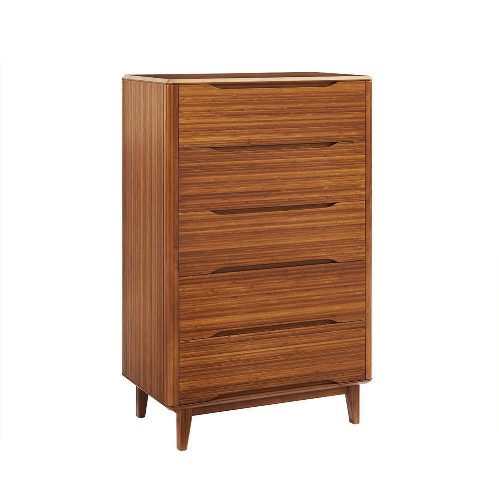 Greenington Currant 5-Drawer Amber Chest of Drawer 52 in. x 32 in. x 19 ...