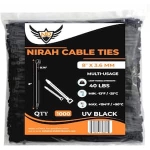 TyRap 7 in. 50 lb. High Performance Ty-Rap Cable Tie - Black (100-Pack ...