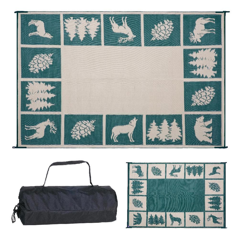 Reversible Mats 6 ft. x 9 ft. Reversible Mat - Hunter Mat Hunter Green ...