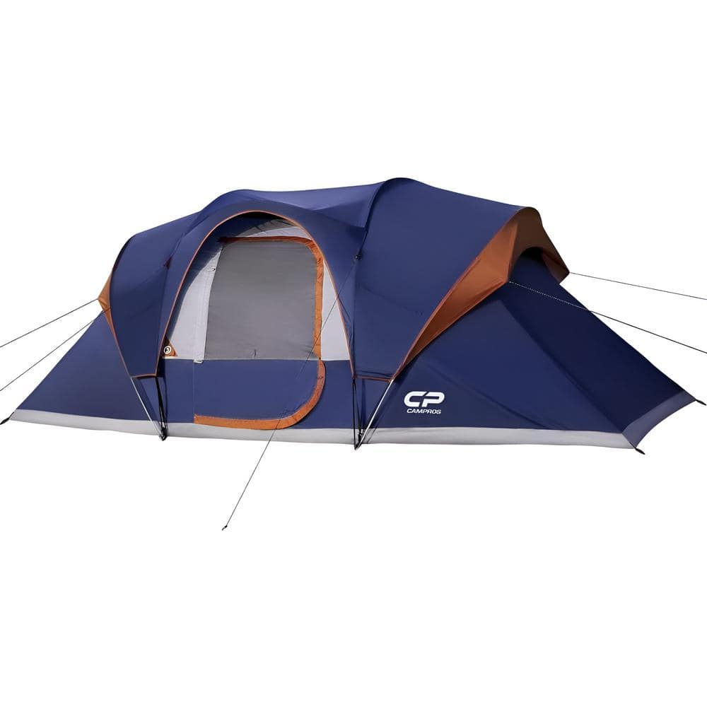 Blue 9 Person Camping Tents, 2 Room Water Resistant Family Tent with ...
