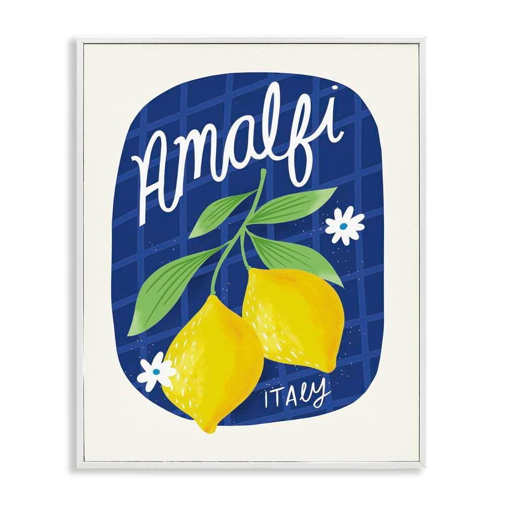 Stupell Industries Amalfi Lemons on Blue by Louise Allen Designs White Framed Food Giclee Art ...