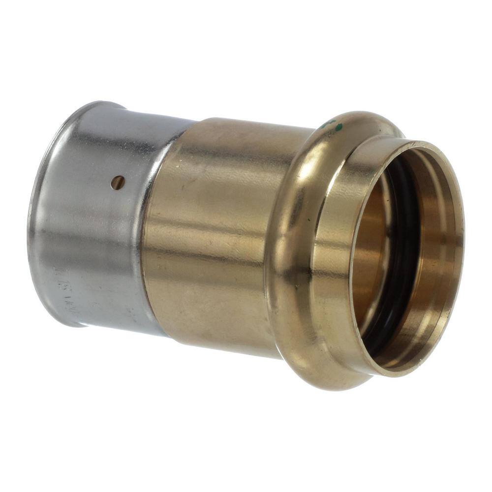 Viega PureFlow 1-1/2 in. x 1-1/2 in. Press Zero Lead Bronze Transition ...