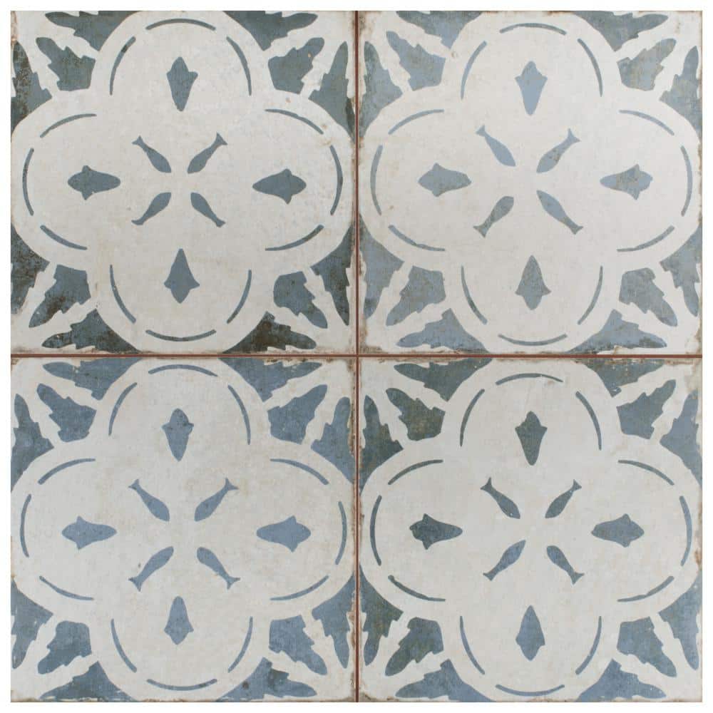 Merola Tile Kings Aurora Blue 9 in. x 9 in. Ceramic Floor and Wall Take ...