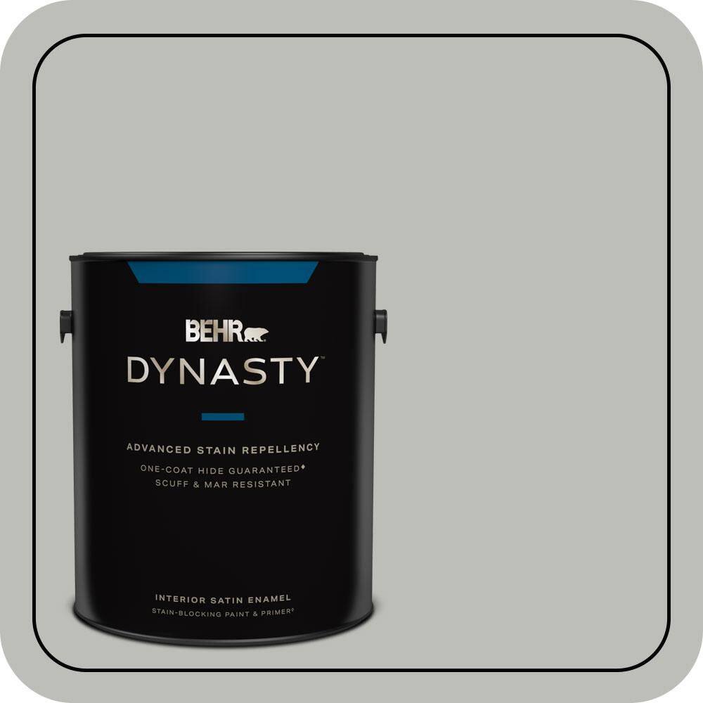 BEHR DYNASTY 1 gal. #PPU24-17 Hailstorm Gray Satin Enamel Interior ...