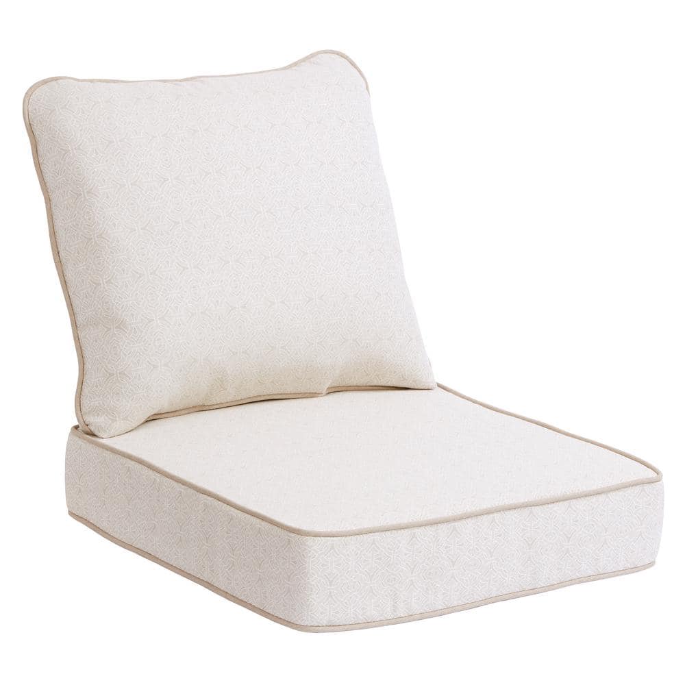 Hampton Bay CushionGuard Putty Trellis Deep Seating Outdoor Lounge ...